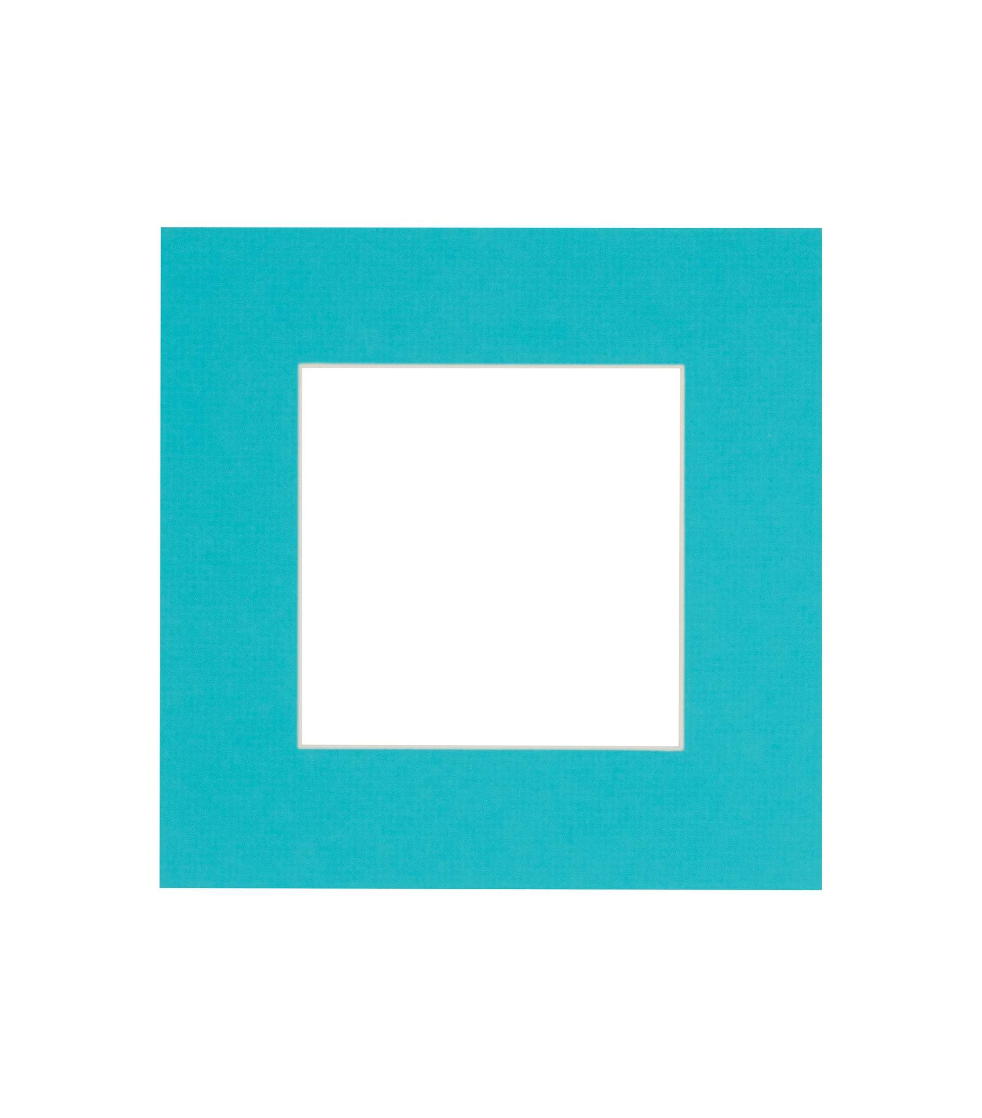 CountryArtHouse Aquamarine Blue Acid Free 13x13 Square Picture Frame Mat with White Core Bevel Cut for 9x9 Pictures - Fits 13x13 Frame - Pack of 1 Matboard