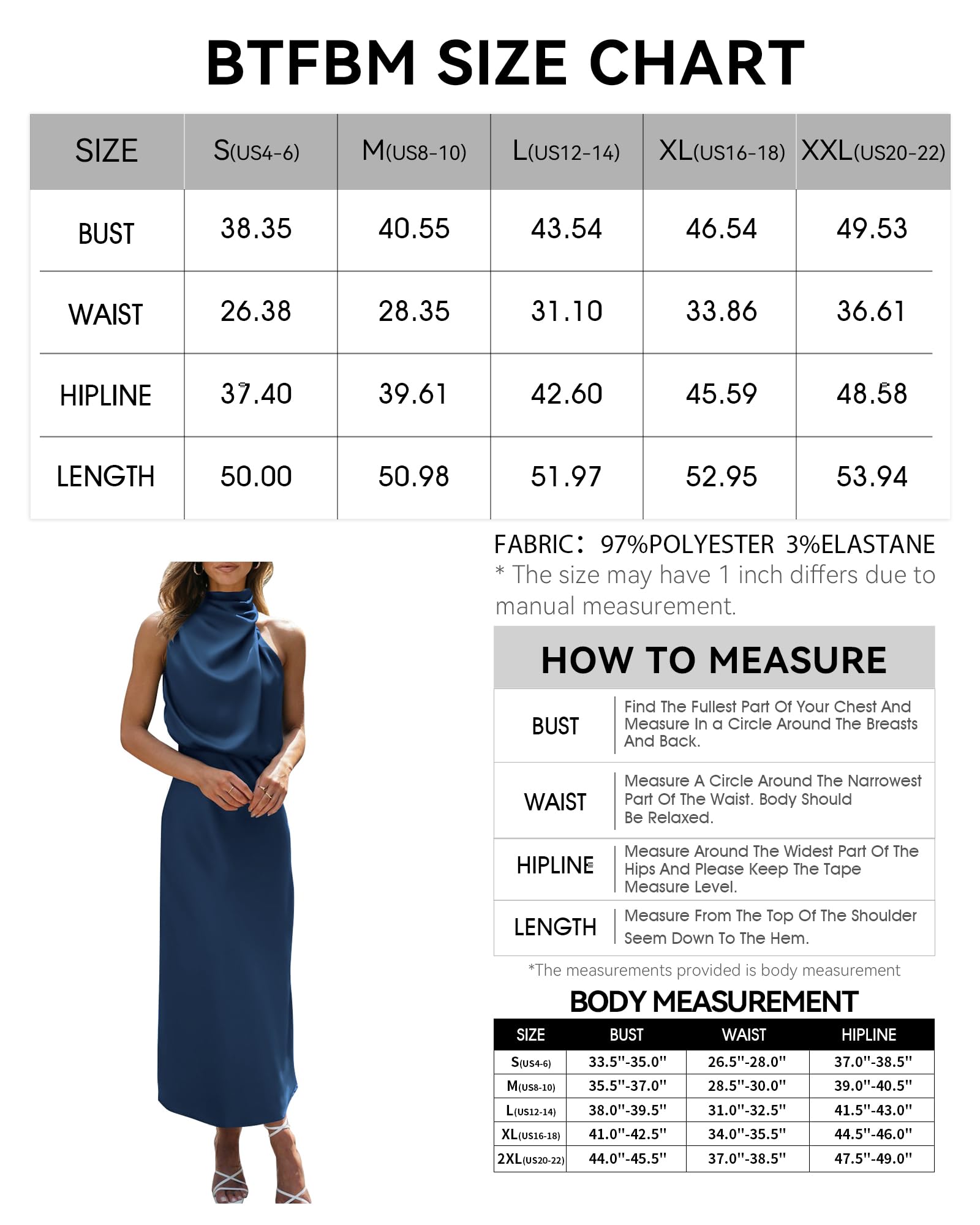 BTFBM Womens Sleeveless Cocktail Dresses Mock Neck Keyhole Elastic High Waist Evening Party Maxi Wedding Guest Dress(Solid Dark Blue, Large)