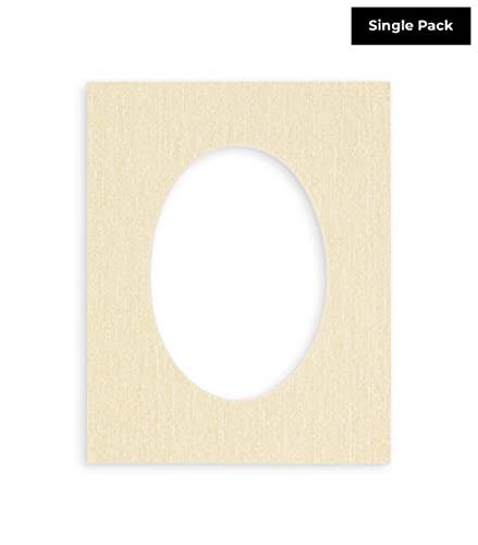 CountryArtHouse Fresh Linen Canvas Acid Free 10x16 Oval Picture Frame Mat with White Core Bevel Cut for 8.5x11 Pictures - Fits 10x16 Frame - Pack of 1 Matboard