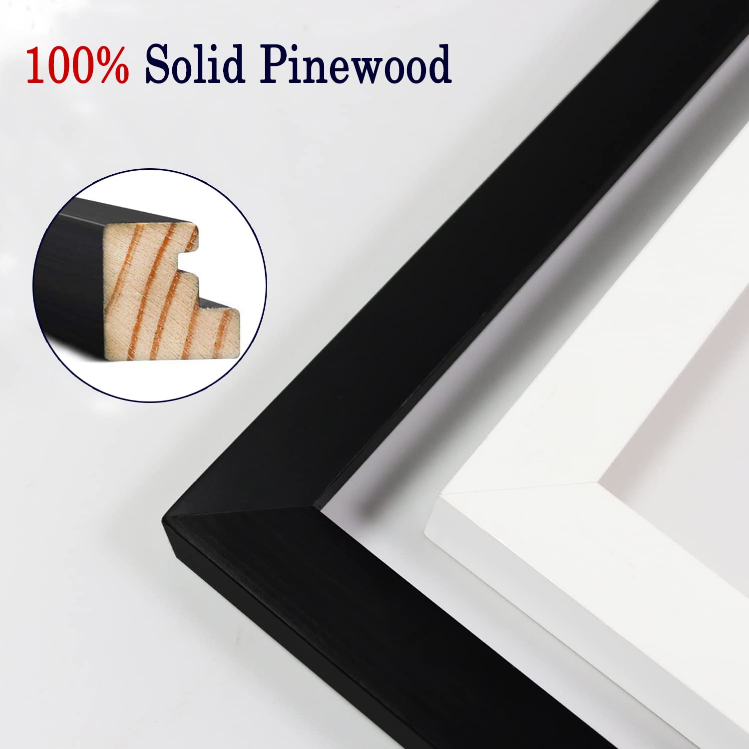 QTART 16 x 20 Poster Frame White Solid Wood 16x20 Frame, Wall Mounting Puzzle Frame 16x20 Without Mat for Home Decoration, 3 Pack