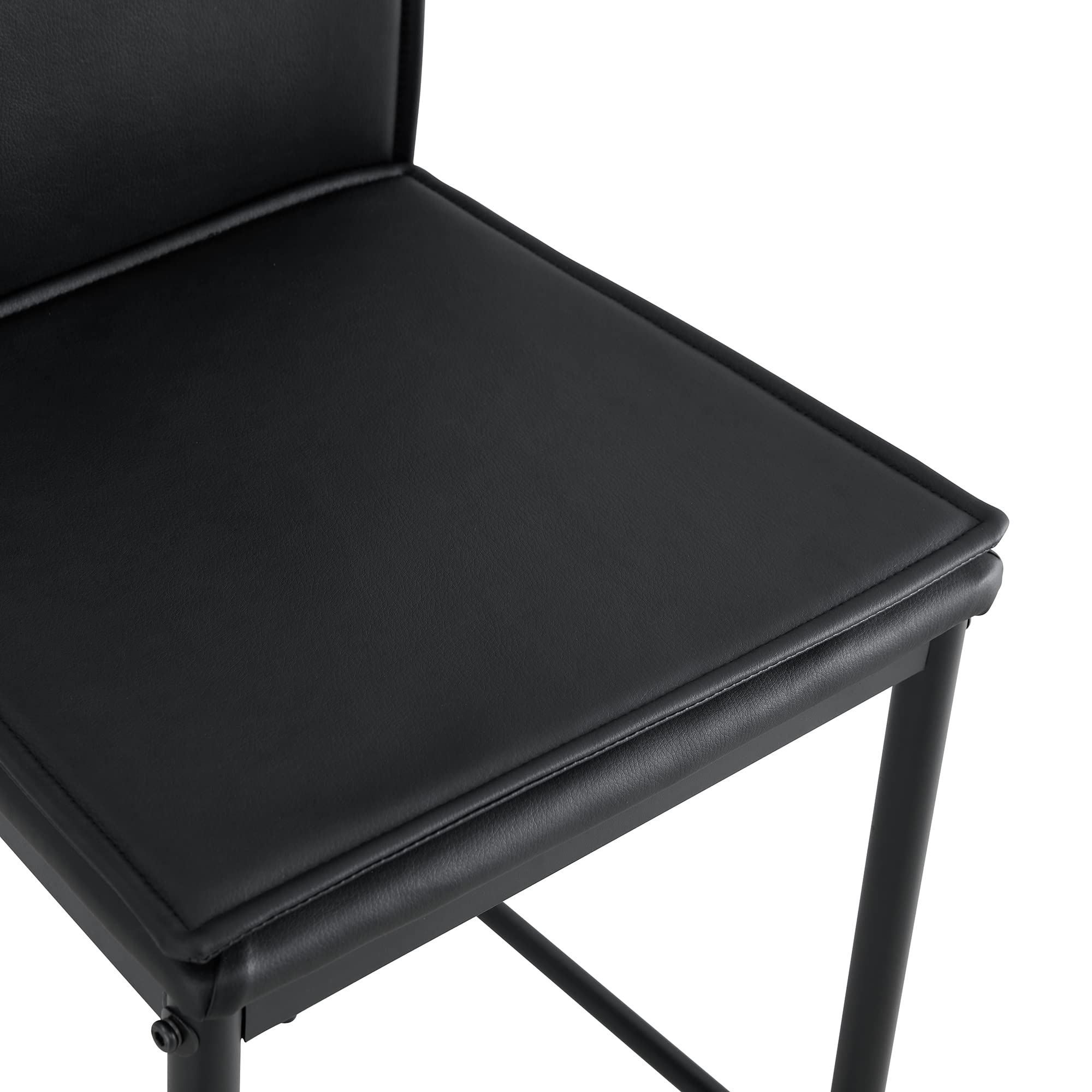 Dining Chairs Set of 2 Leather Upholstered Side Chairs Modern Barstool Dining Counter Height Chair for Living Room Dining Room Kitchen, Bedroom, Black