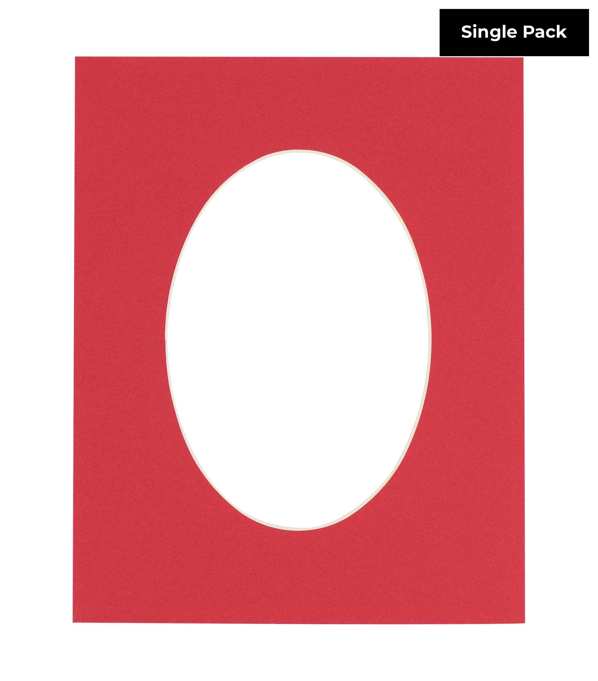 CountryArtHouse Cardinal Red Acid Free 12x16 Oval Picture Frame Mat with White Core Bevel Cut for 8.5x11 Pictures - Fits 12x16 Frame - Pack of 1 Matboard