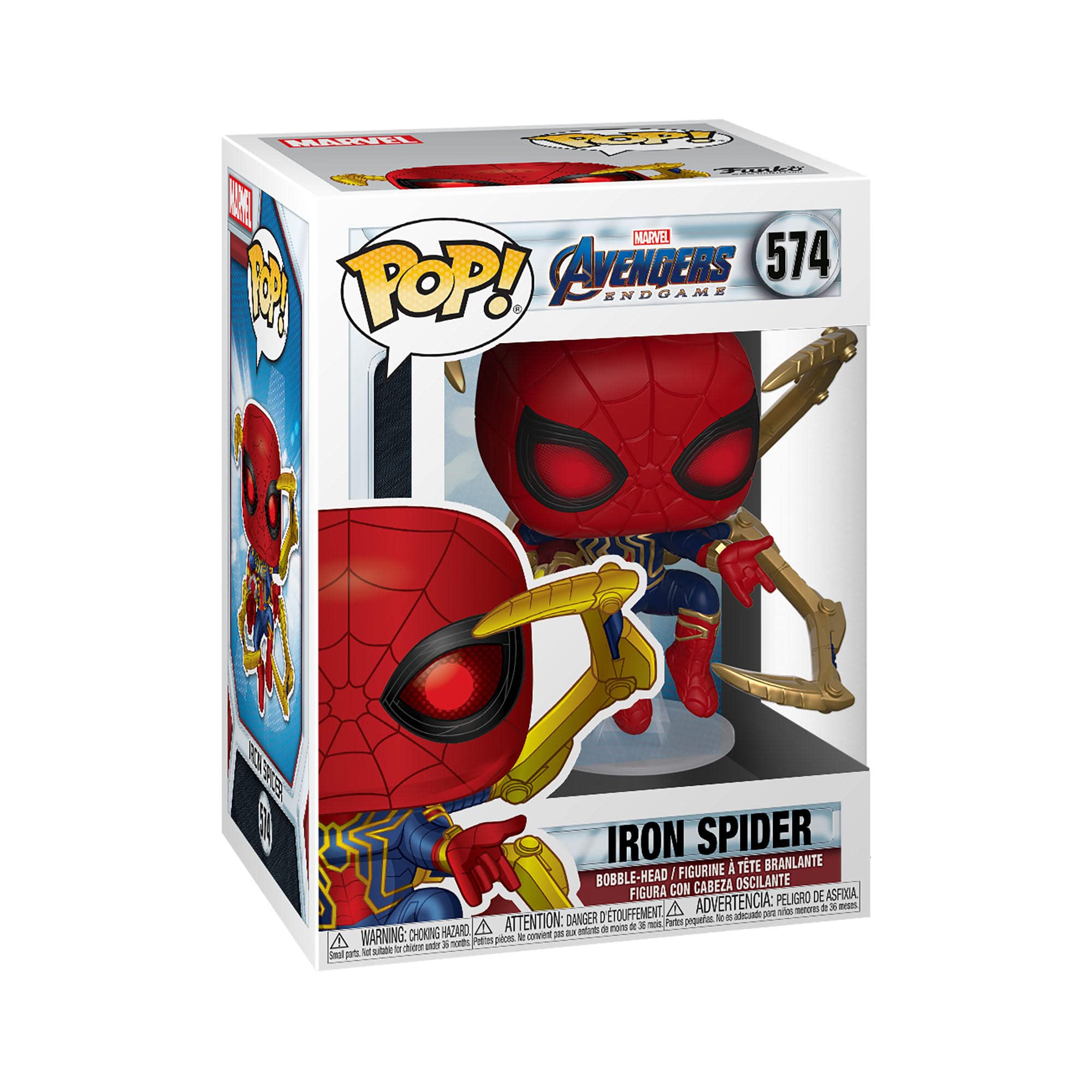 Funko Pop! Iron Spider with Gauntlet (Glow) Exclusive. Clear Slip Protector and Box Include