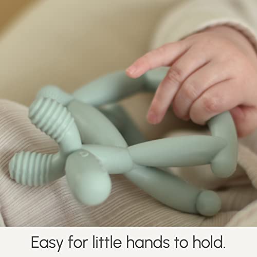 Smooch Rocking Teething Toys for Babies 0-6 Months, 12, 18 - Easy to Hold Silicone Baby Teether, Soft Infant Teething Toys Provides Baby Teething Relief & Soothes Sore Gums (Mint)