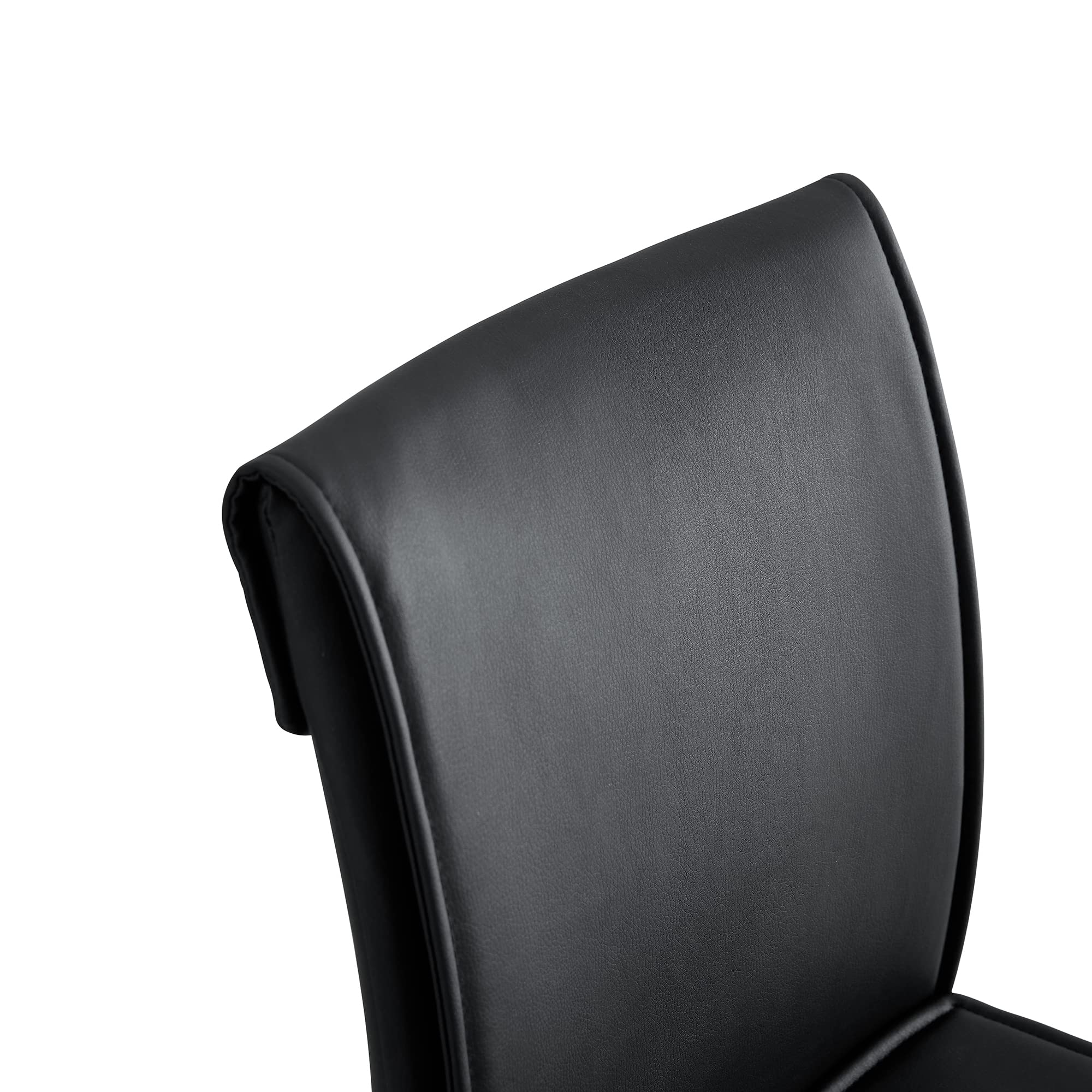 Dining Chairs Set of 2 Leather Upholstered Side Chairs Modern Barstool Dining Counter Height Chair for Living Room Dining Room Kitchen, Bedroom, Black