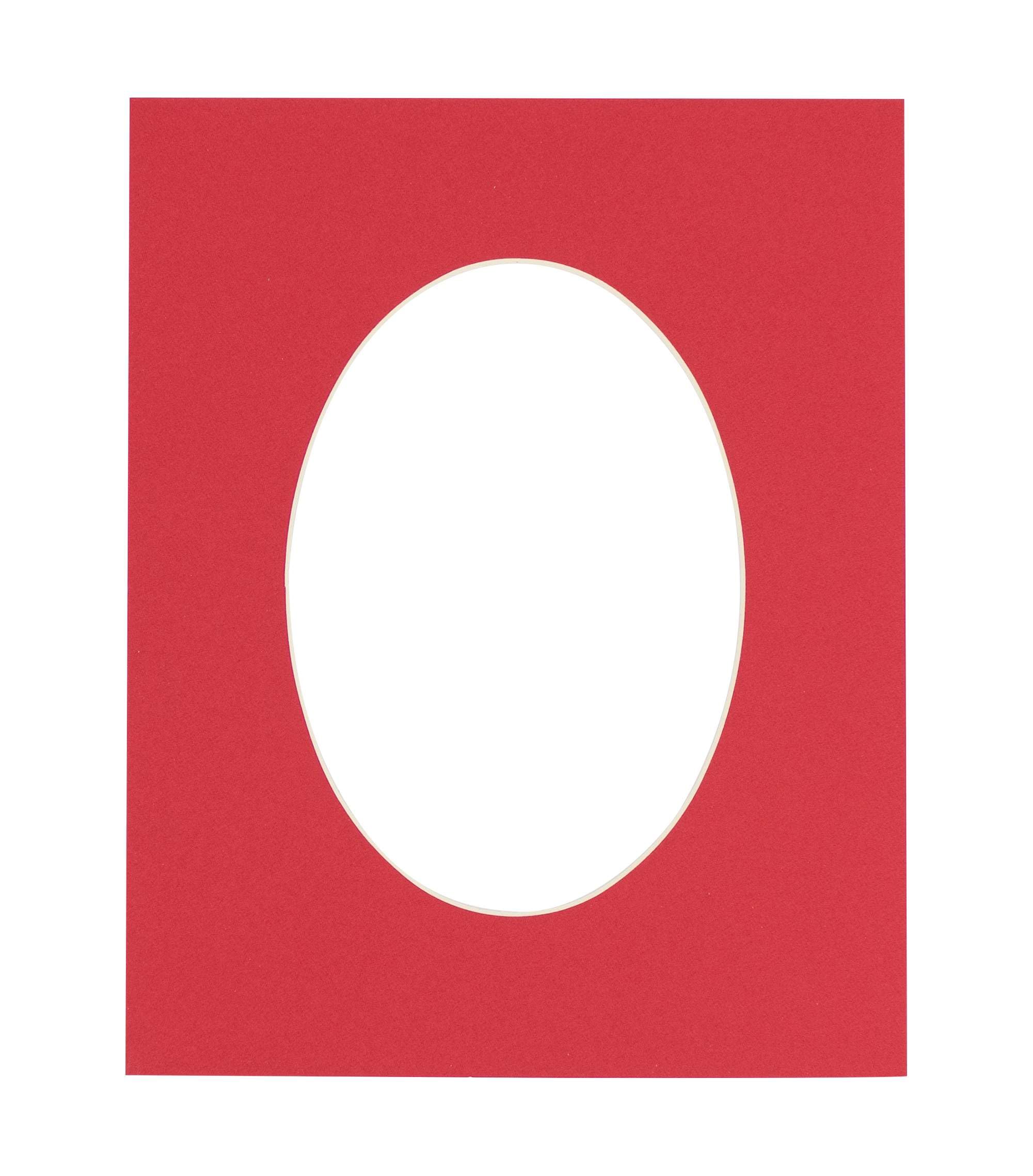 CountryArtHouse Cardinal Red Acid Free 12x16 Oval Picture Frame Mat with White Core Bevel Cut for 8.5x11 Pictures - Fits 12x16 Frame - Pack of 1 Matboard