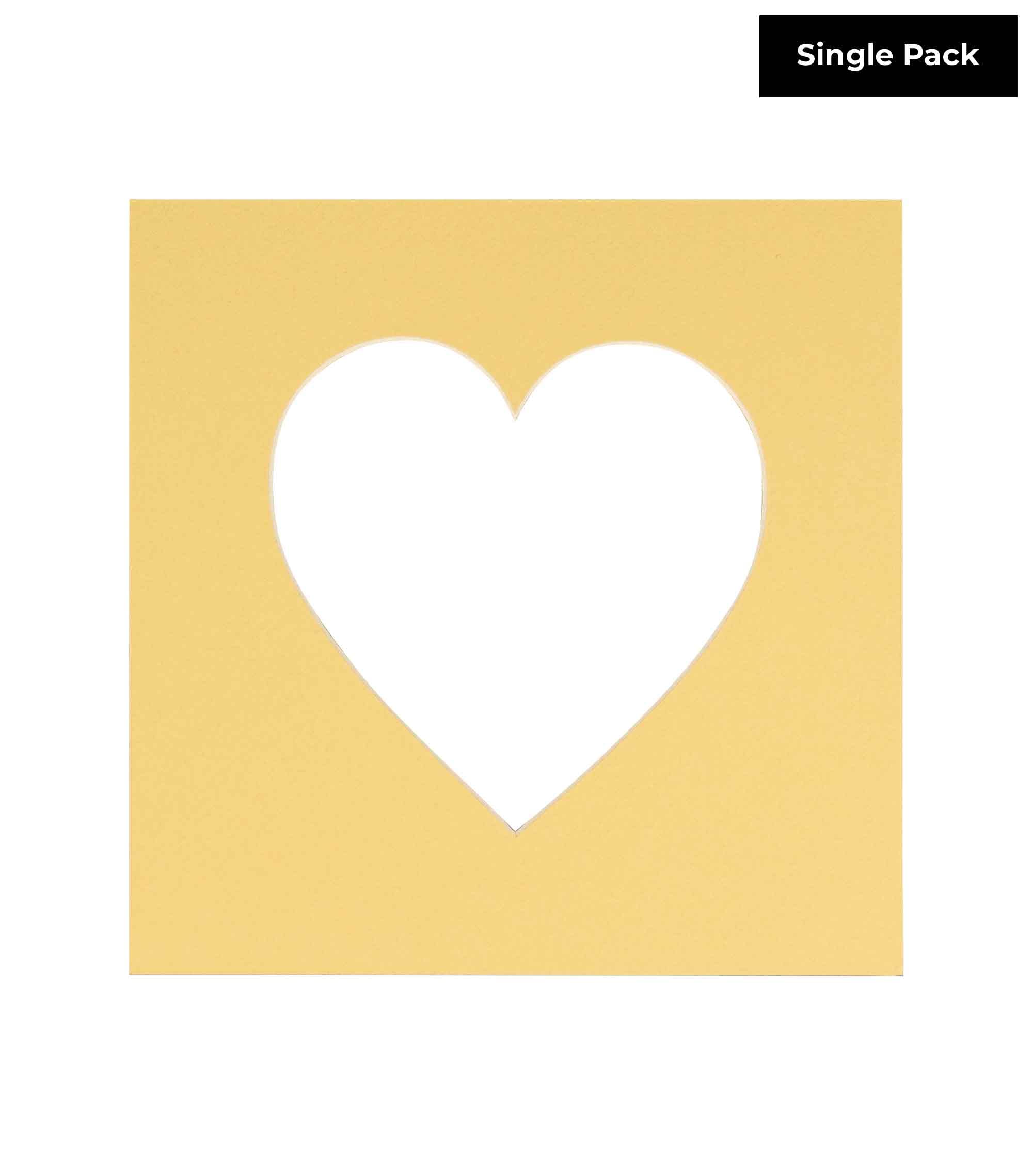 CountryArtHouse Marzipan Beige Acid Free 13x13 Heart Picture Frame Mat with White Core Bevel Cut for 9x9 Pictures - Fits 13x13 Frame - Pack of 1 Matboard