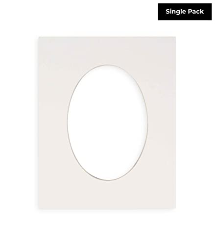 CountryArtHouse White Acid Free 10x14 Oval Picture Frame Mat with White Core Bevel Cut for 8x11 Pictures - Fits 10x14 Frame - Pack of 1 Matboard