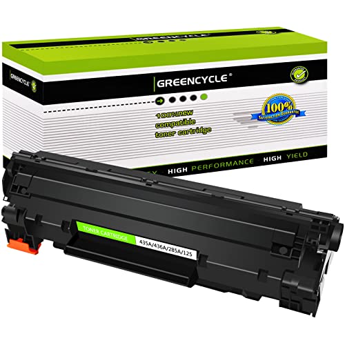 greencycle 1 Pack Compatible CB435A 35A Black Toner Cartridge Replacement for HP Laserjet P1005 P1006 P1007 P1008 P1009 Printer