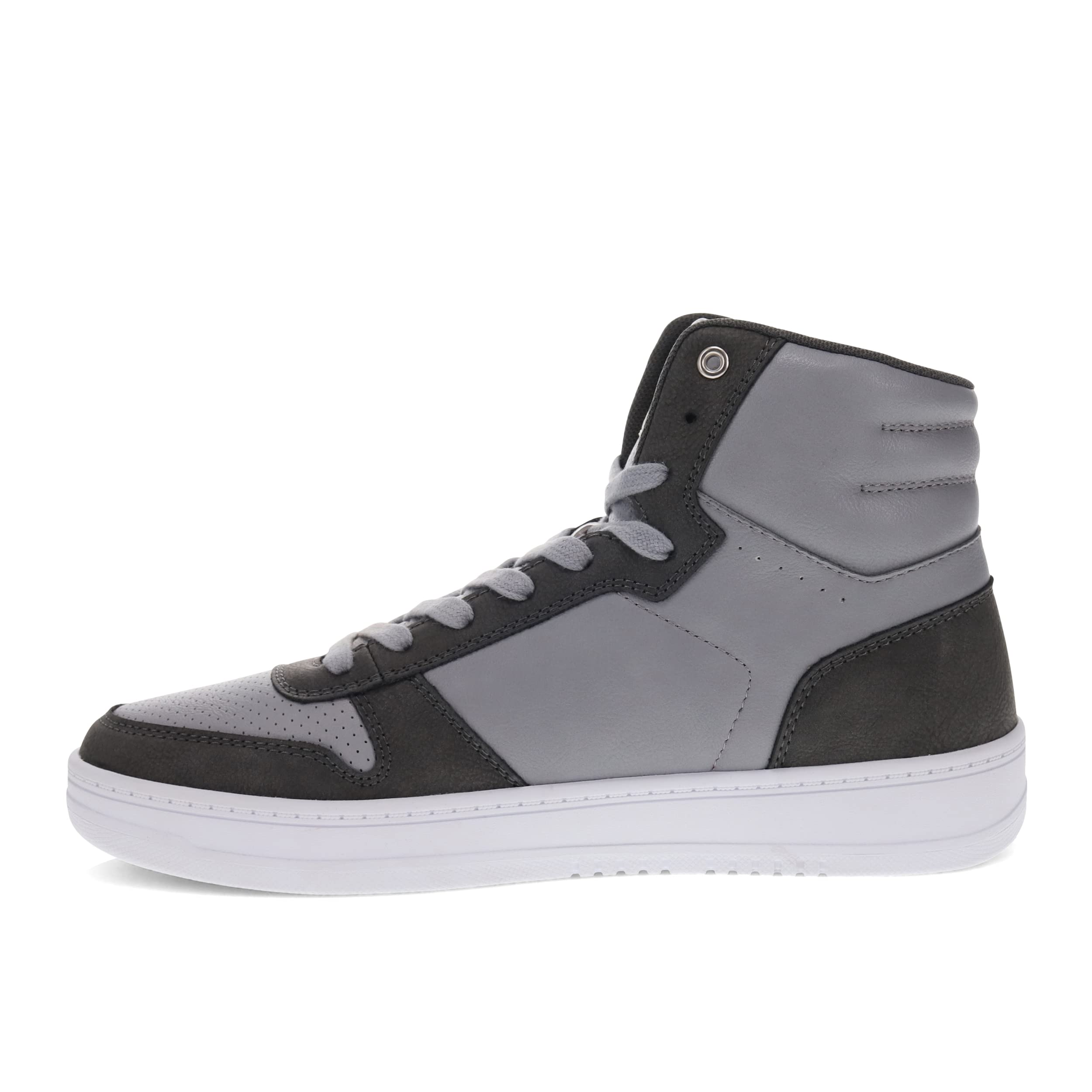 Levi's Mens Drive Hi Synthetic Leather Casual Hightop Sneaker Shoe, Grey/Charcoal, 12 M