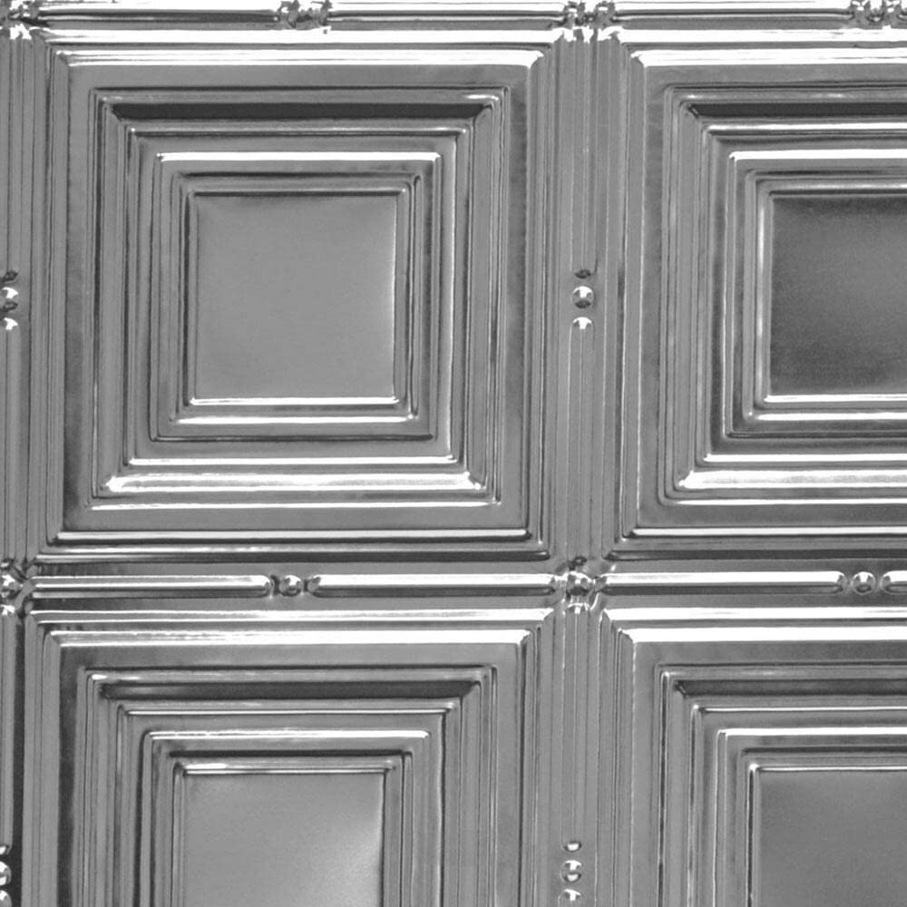 Cubism 2 ft. x 2 ft. Tin Plated Steel Wall and Ceiling Patterns Nail Up Steel (Unfinished) 6 Pack