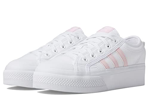 adidas Originals Girl's Nizza Platform (Little Kid) White/Clear Pink/White 2.5 Little Kid M