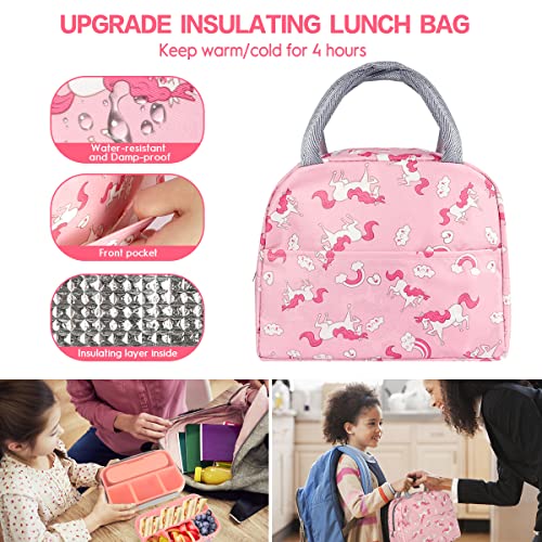 XIANKE 27Pcs Bento Box Lunch Box Kit, 1300ML Lunch Container for Kids/Adults, Durable Leak-proof Box 4 Compartments with Spoon Fork Bag Accessories, Microwave Dishwasher Freezer Safe,BPA-Free