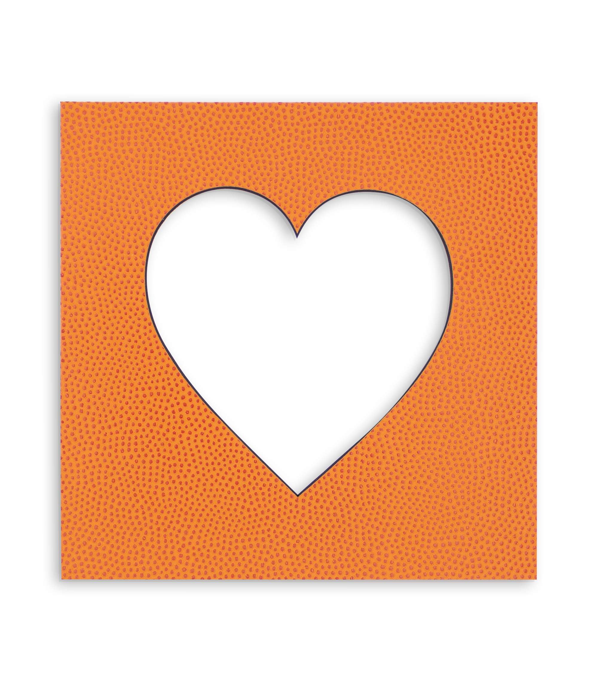 CountryArtHouse Basketball Texture Acid Free 11x11 Heart Picture Frame Mat with White Core Bevel Cut for 7x7 Pictures - Fits 11x11 Frame - Pack of 1 Matboard