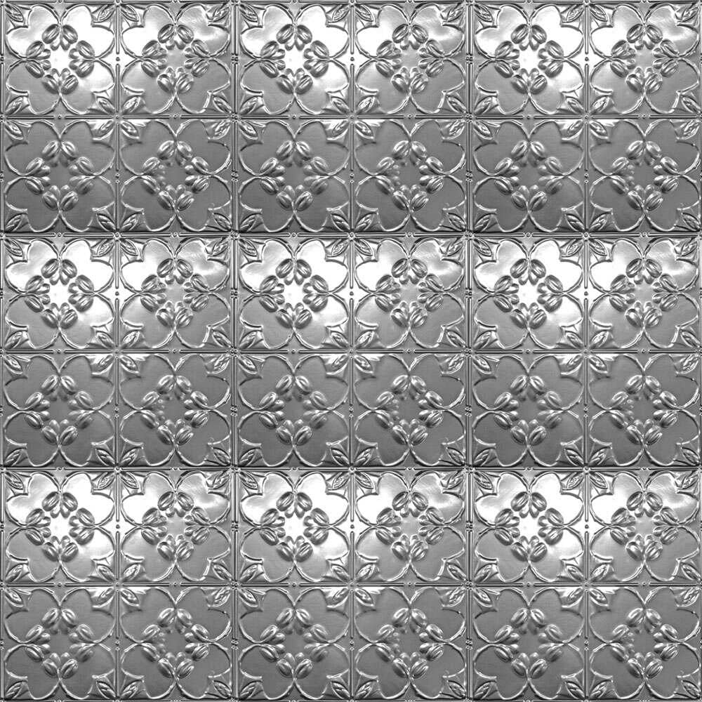 Lilac 2 ft. x 2 ft. Tin Plated Steel Wall and Ceiling Patterns Nail Up Steel (Unfinished) 12 Pack