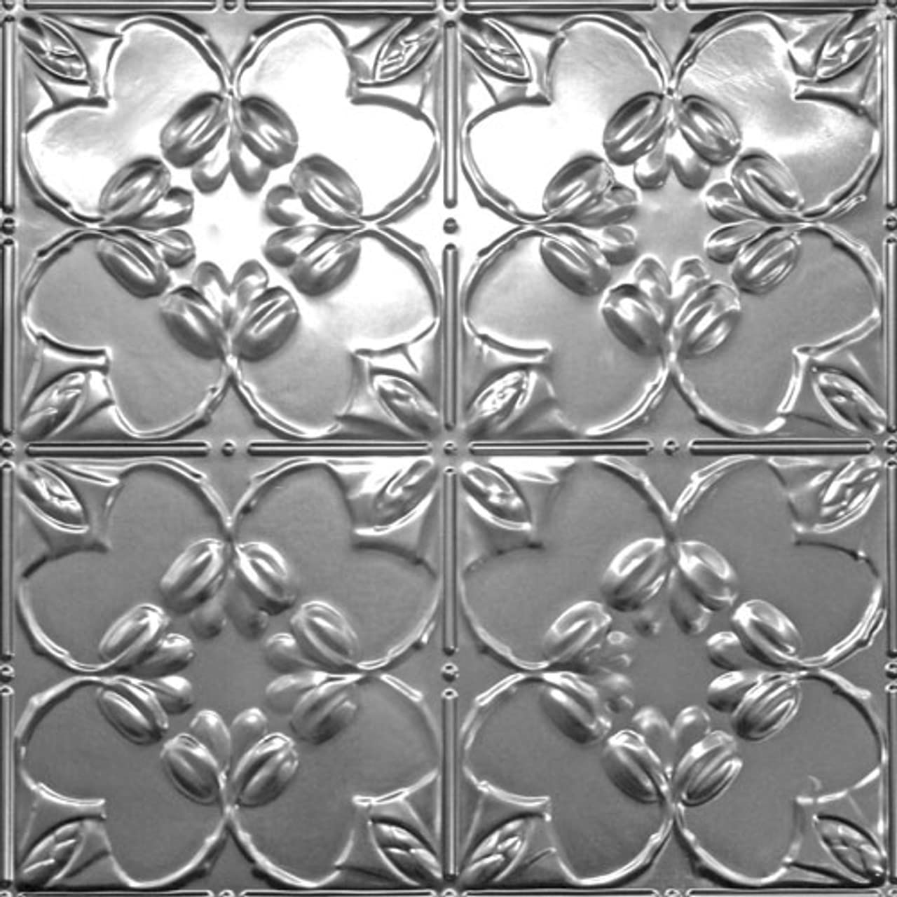 Lilac 2 ft. x 2 ft. Tin Plated Steel Wall and Ceiling Patterns Nail Up Steel (Unfinished) 12 Pack