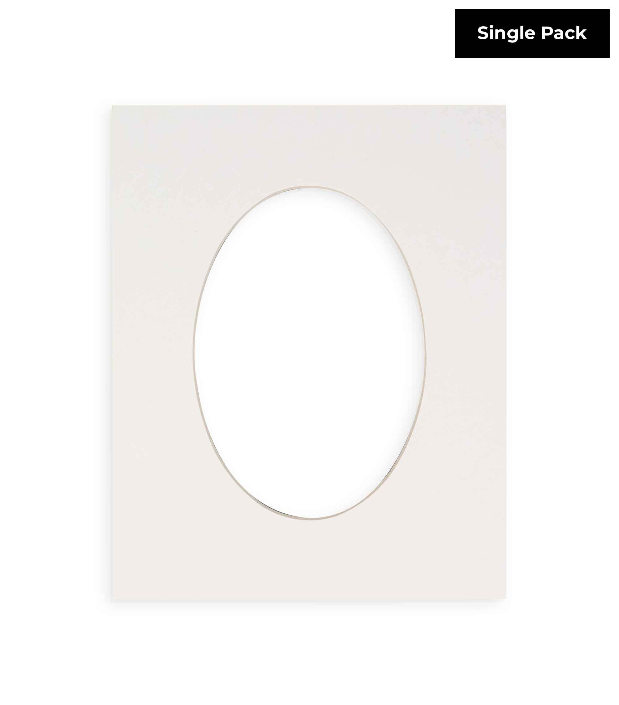 CountryArtHouse White Acid Free 8x12 Oval Picture Frame Mat with White Core Bevel Cut for 5.5x8.5 Pictures - Fits 8x12 Frame - Pack of 1 Matboard