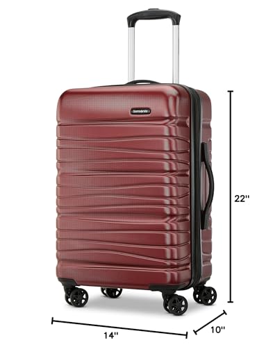 Samsonite Evolve SE Hardside Expandable Luggage with Double Spinner Wheels, Matte Burgundy, Carry-on