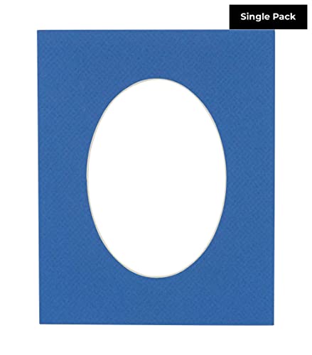 CountryArtHouse Royal Blue Acid Free 8.5x11 Oval Picture Frame Mat with White Core Bevel Cut for 5.5x8.5 Pictures - Fits 8.5x11 Frame - Pack of 1 Matboard