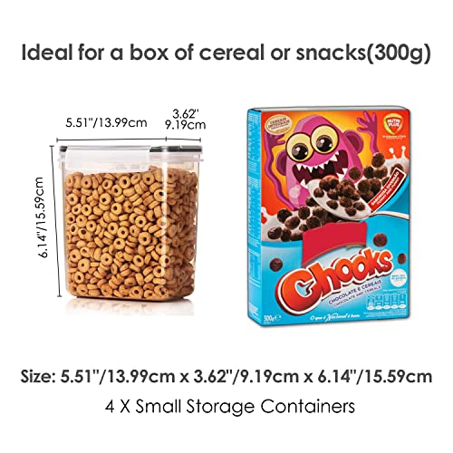 Vtopmart Airtight Food Storage Containers 6 Pieces - Plastic BPA Free Kitchen Pantry Storage Containers for Sugar,Flour and Baking Supplies - Dishwasher Safe - Include 24 Labels, Black
