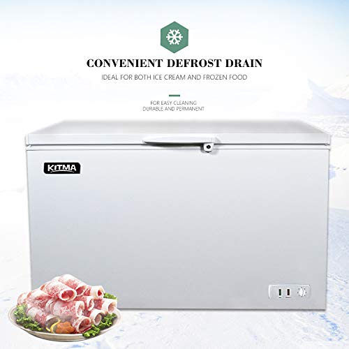 KITMA Chest Freezer - 15.9 Cu.Ft Reach-In Freezer Chest - Solid Door Deep Freezer with 2 Storage Baskets and Adjustable Thermostat, White