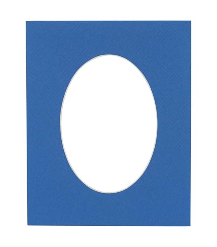 CountryArtHouse Royal Blue Acid Free 8.5x11 Oval Picture Frame Mat with White Core Bevel Cut for 5.5x8.5 Pictures - Fits 8.5x11 Frame - Pack of 1 Matboard