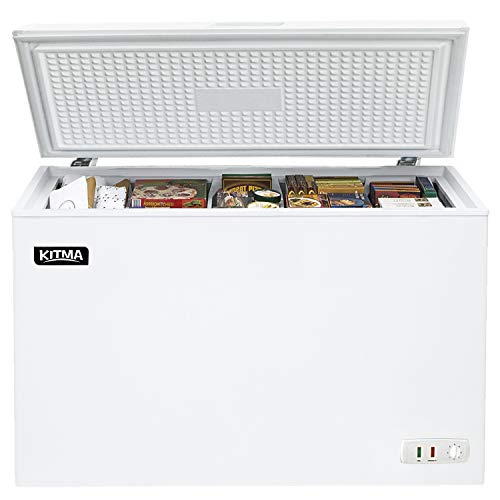 KITMA Chest Freezer - 15.9 Cu.Ft Reach-In Freezer Chest - Solid Door Deep Freezer with 2 Storage Baskets and Adjustable Thermostat, White