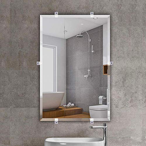BAGTeck 22 Sets of Mirror Holder Clips Kit,Crystal Clear Plastic Mirror Clip, Mirror Holder Clips Glass Retainer Clips Kit,Mirror Hanging kit with Screws and Fixed Mirror Box Door