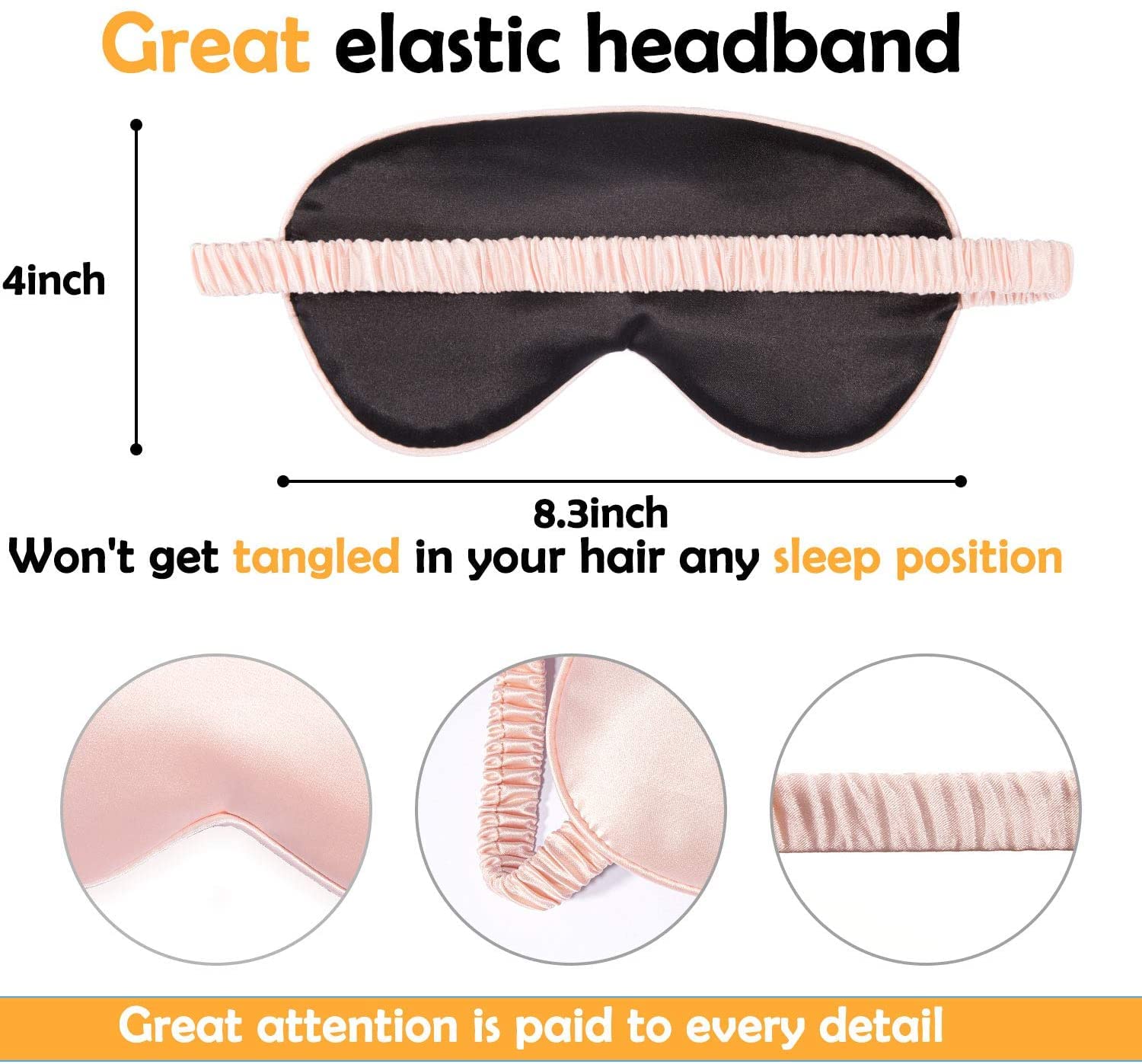 Anime eyes Sleep Mask Silk, Blackout Eye Mask for Sleeping with Adjustable Strap, Travel Yoga Relax (Pink)