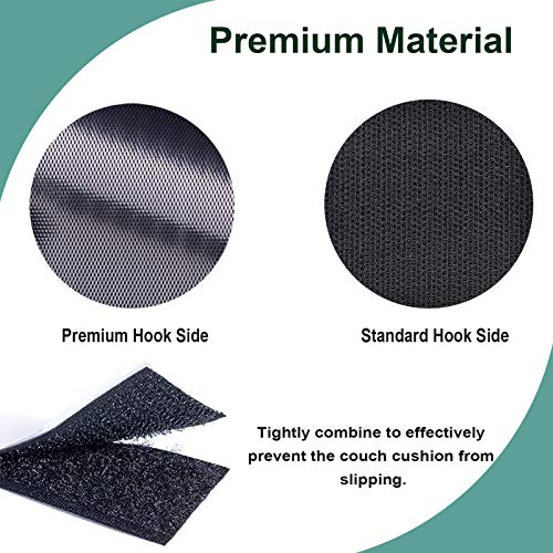 TEUVO Couch Cushion Non Slip Pads to Keep Couch Cushions from Sliding, Hook and Loop Tape with Adhesive for Smooth Surfaces, 2m Long and 11cm Wide