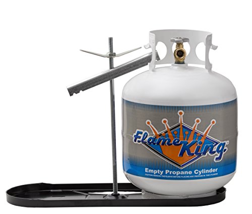 Flame King Auto Changeover LP Propane Gas Regulator + Dual RV Propane Tank Cylinder Rack for RVs and Trailers