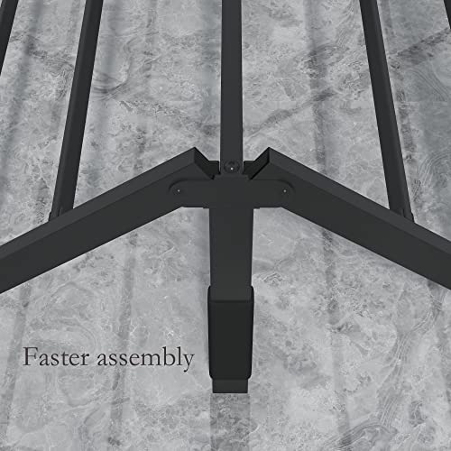 Lamhorm Twin Bed Frame for Kids, 14 Inch Metal Platform Heavy Duty Bed Frames with Decorative Wood Panel, Easy Assembly, Sturdy, Non-Slip, No Box Spring Needed (Twin)