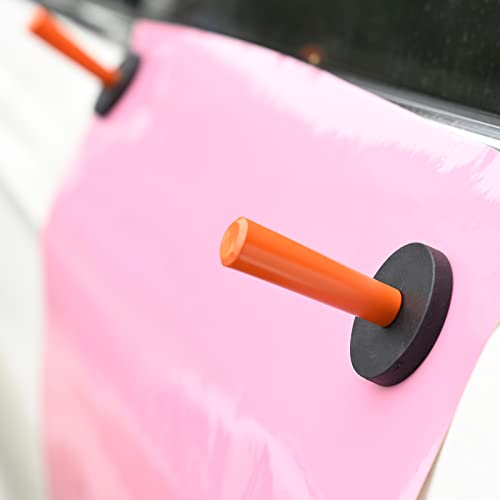 EHDIS Vinyl Wrap Magnets for Cars - Magnet Holder Window Tint Tool for Sign Vinyl, Car Wrapping & Crafts Sign Making - Orange, Pack of 8