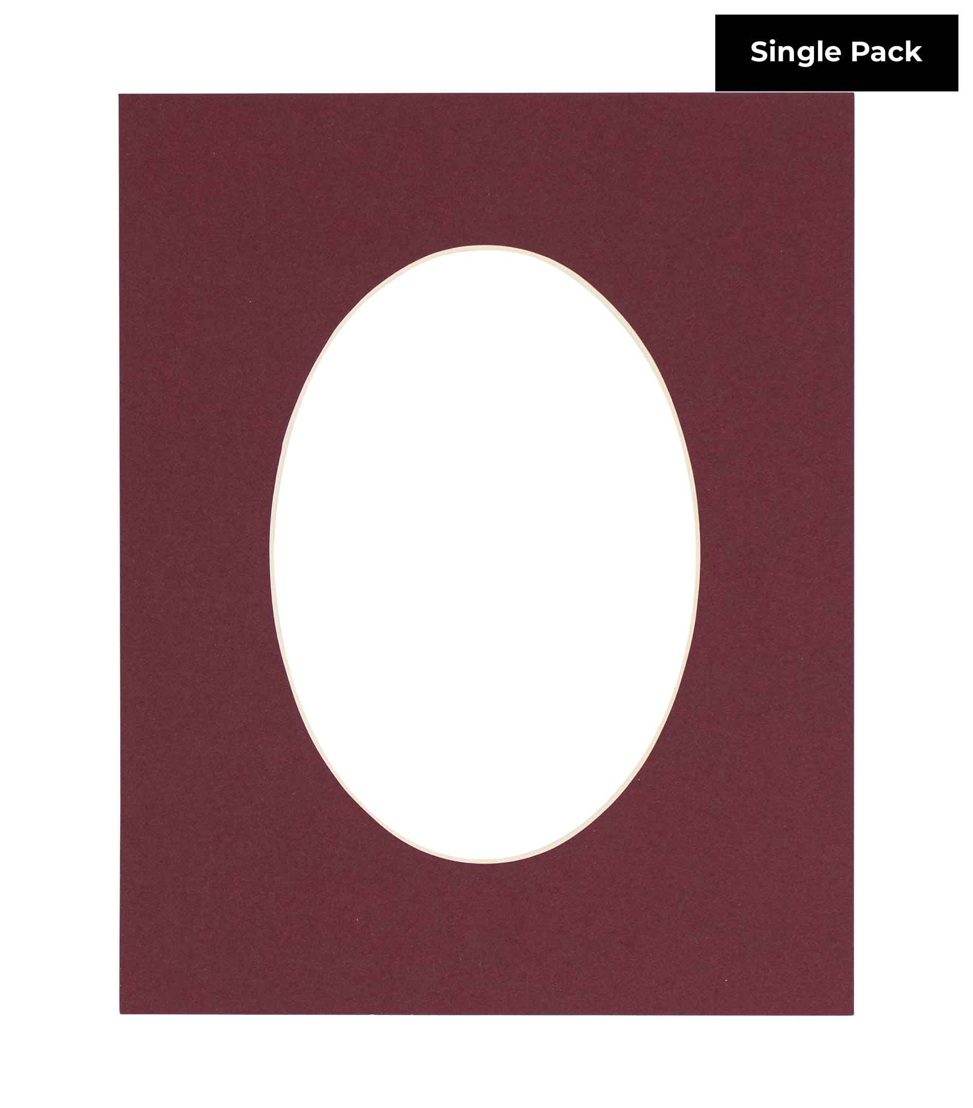 CountryArtHouse Maroon Acid Free 10x15 Oval Picture Frame Mat with White Core Bevel Cut for 8.5x11 Pictures - Fits 10x15 Frame - Pack of 1 Matboard