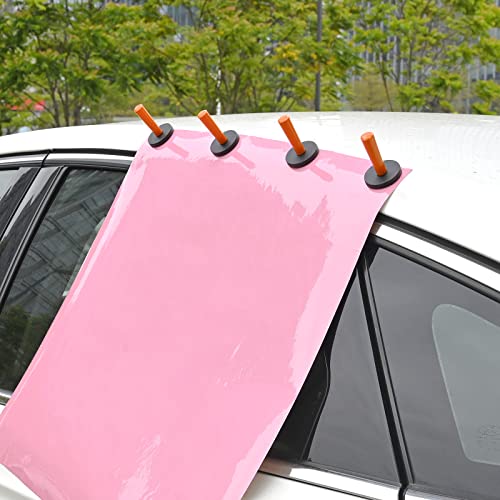 EHDIS Vinyl Wrap Magnets for Cars - Magnet Holder Window Tint Tool for Sign Vinyl, Car Wrapping & Crafts Sign Making - Orange, Pack of 8