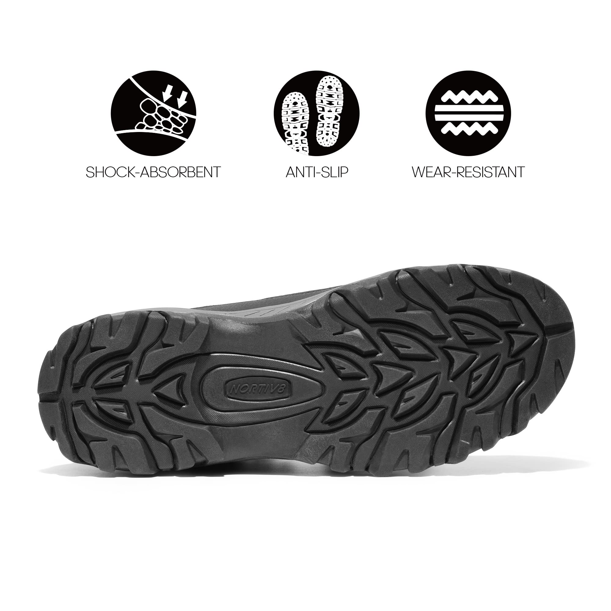 NORTIV 8 Waterproof Steel Toe Boots for Men Slip Resistant Safety Industrial Boots Paladin-Steel,Size 10.5,Black