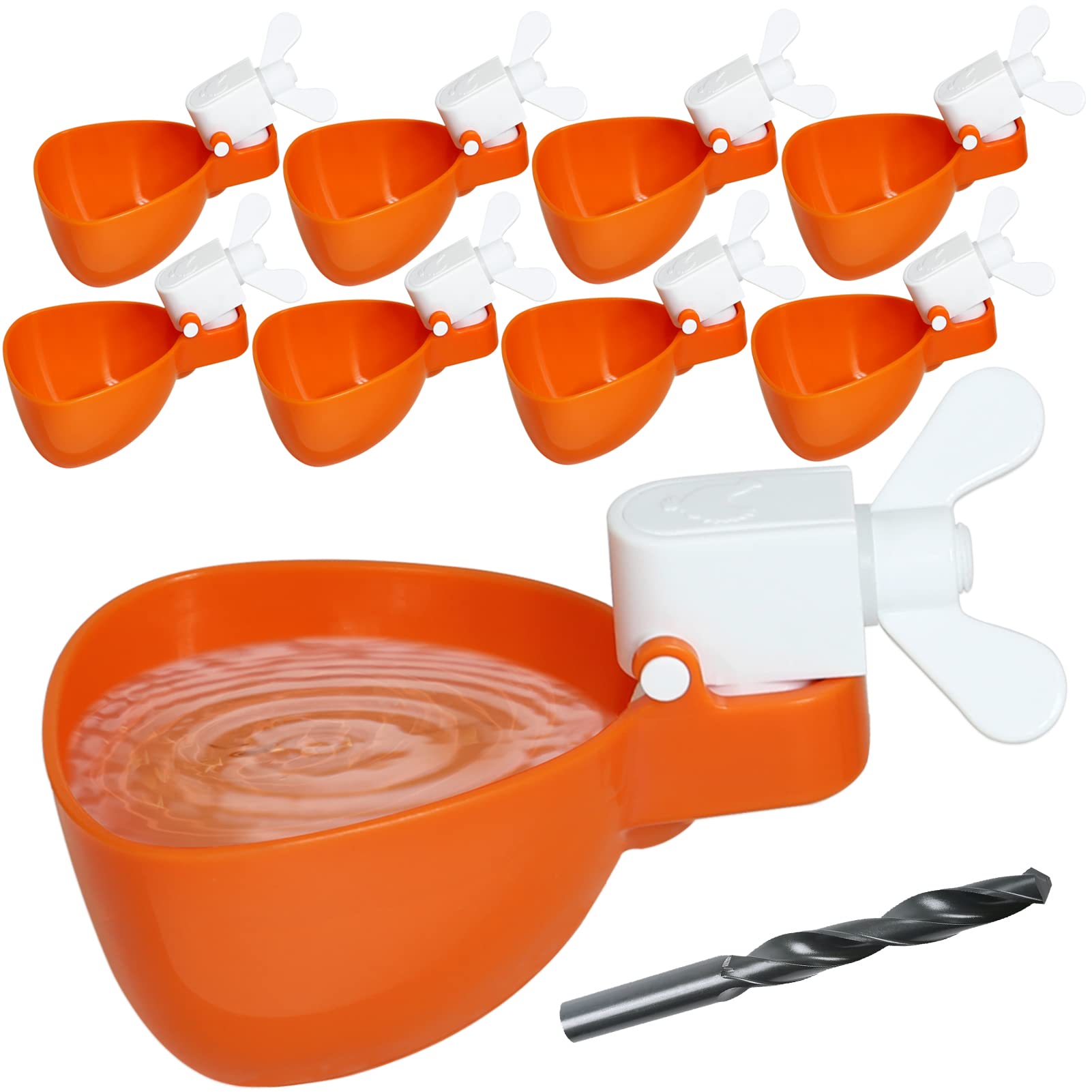 8 Pack Chicken Waterer, Large Chicken Water Cups, Automatic Filling Chicken Water Feeder for Duck Quail Turkey Rabbit Bunny Geese Chicks Birds, DIY Poultry Feeder Drinking Bowl Kit for Clean Watering