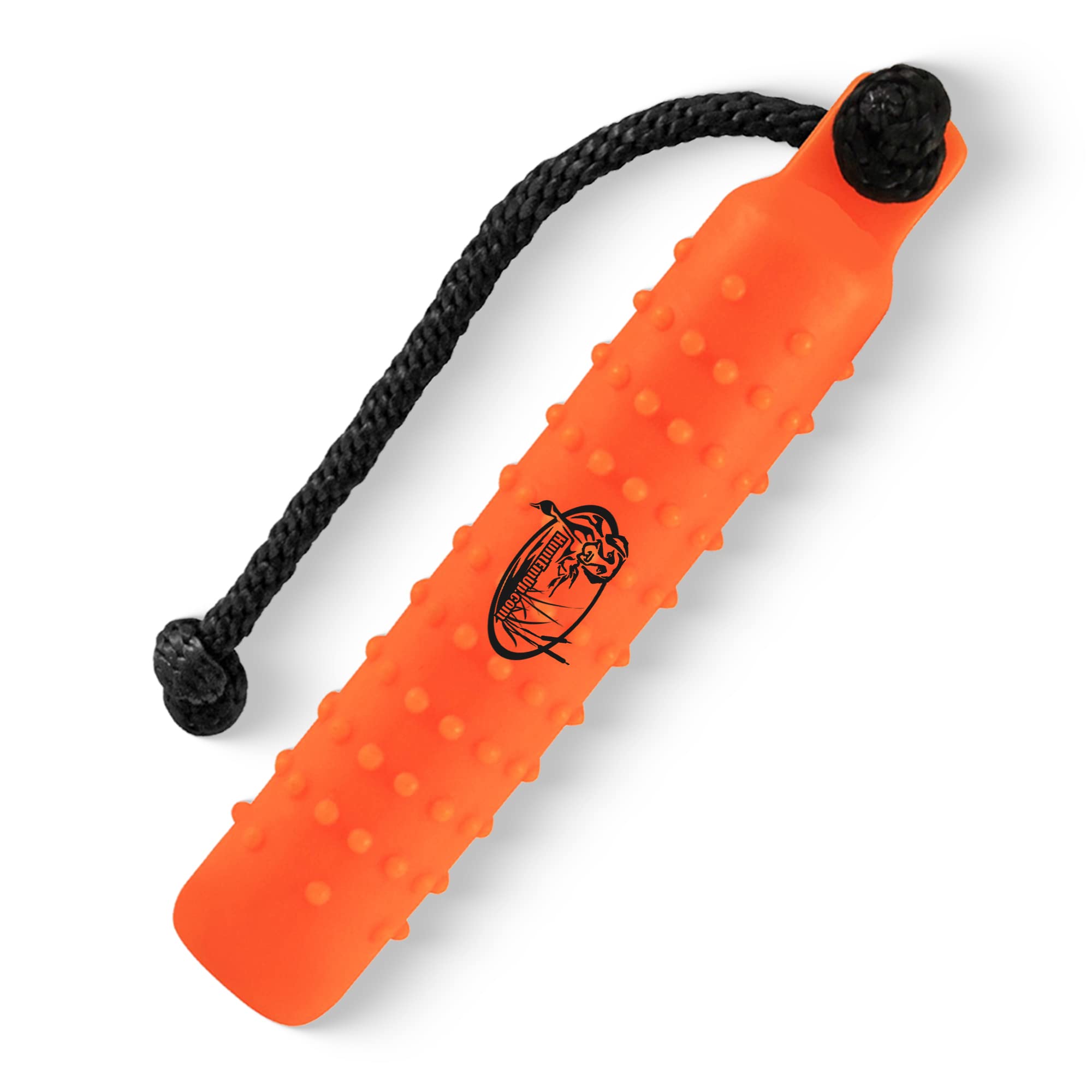 HuntEmUp Standard Size Plastic Dog Training Bumper with Throw Rope Dog Retrieving Dummy Duck Dog Hunting Training Tool Highly Visible Dog Float Toy – Orange
