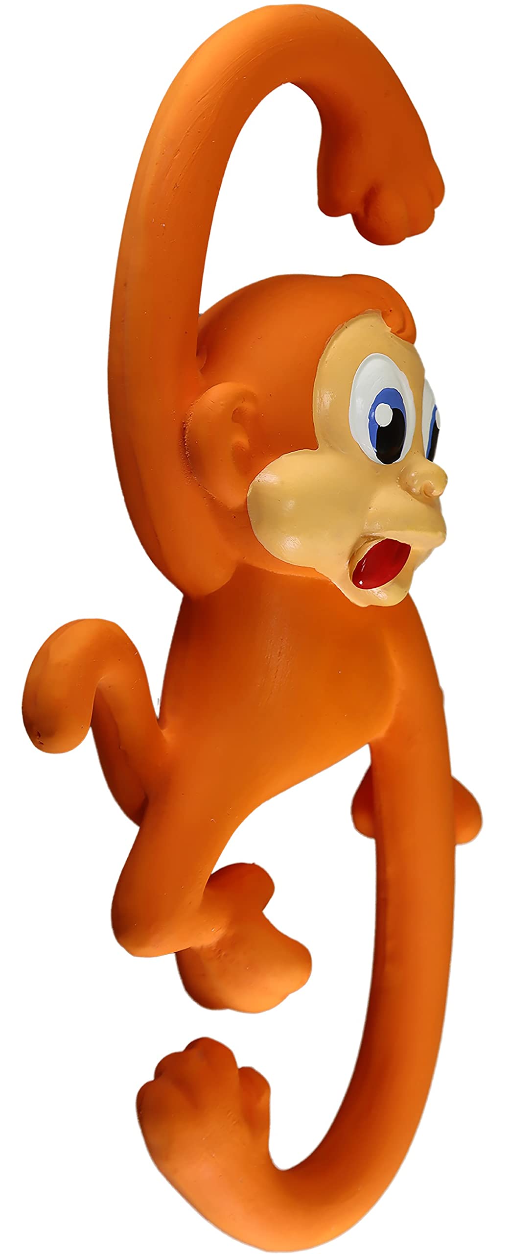 PetSport Naturflex Large Monkey Latex Dog Chew Toy | All-Natural Soft, Squeaky, Non-Toxic Rubber Chew Toy | Safe for Indoor Play | 12"