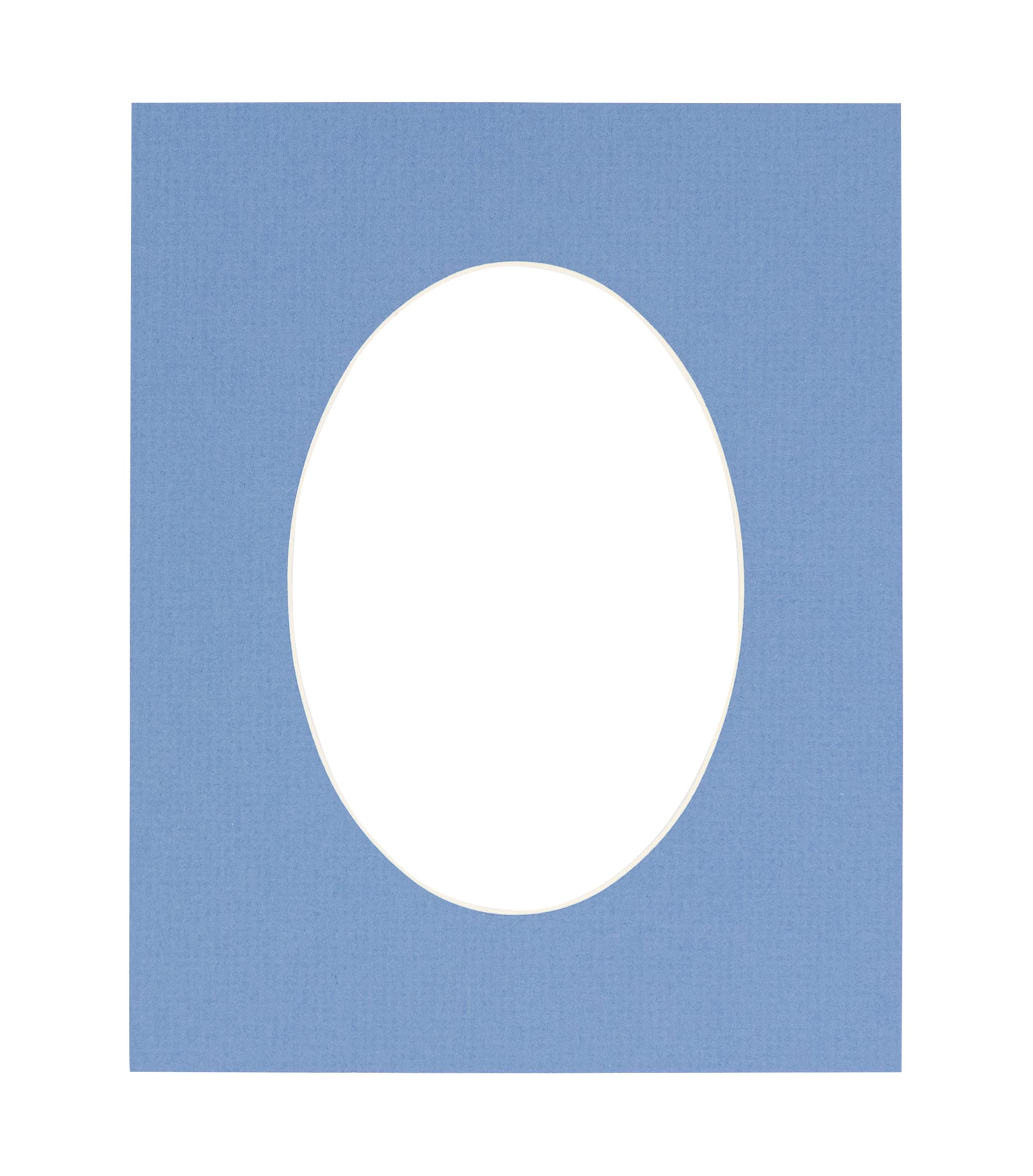 CountryArtHouse Brittany Blue Acid Free 10x18 Oval Picture Frame Mat with White Core Bevel Cut for 8.5x11 Pictures - Fits 10x18 Frame - Pack of 1 Matboard
