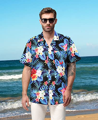 MRIGNT Men's Hawaiian Shirt Short Sleeves Printed Button Down Summer Beach Shirts