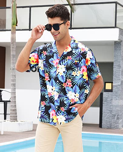 MRIGNT Men's Hawaiian Shirt Short Sleeves Printed Button Down Summer Beach Shirts