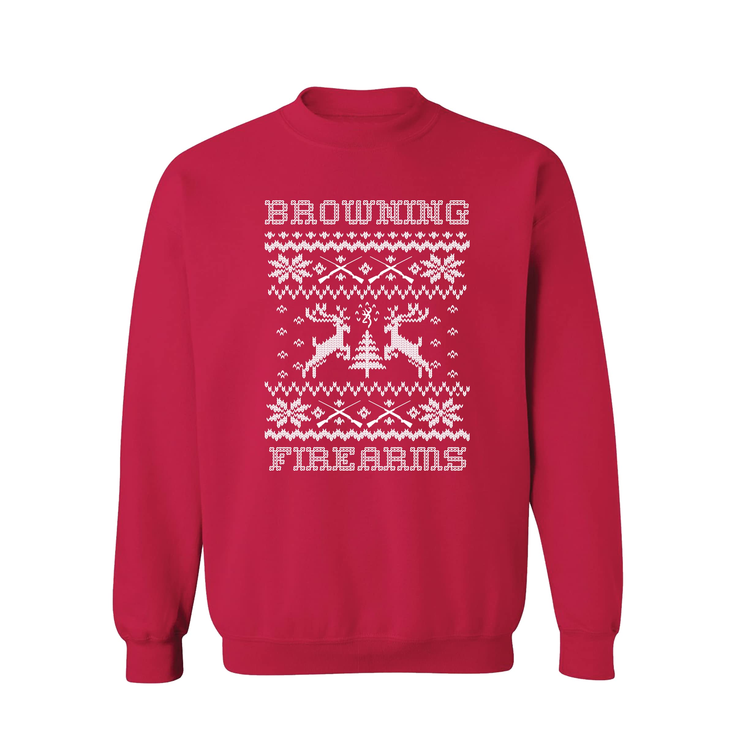 Browning Men's Christmas, Seasonal Holiday Sweatshirts for The Whole Hunting Family, Snowflake (Cherry Red)