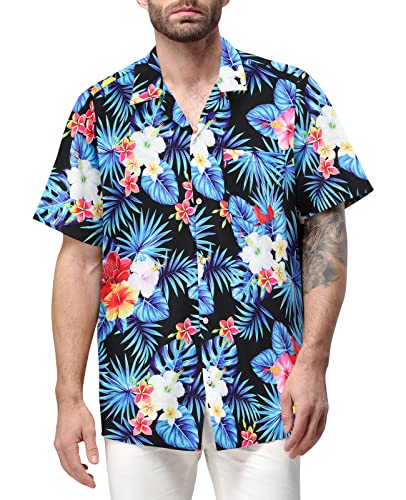 MRIGNT Men's Hawaiian Shirt Short Sleeves Printed Button Down Summer Beach Shirts