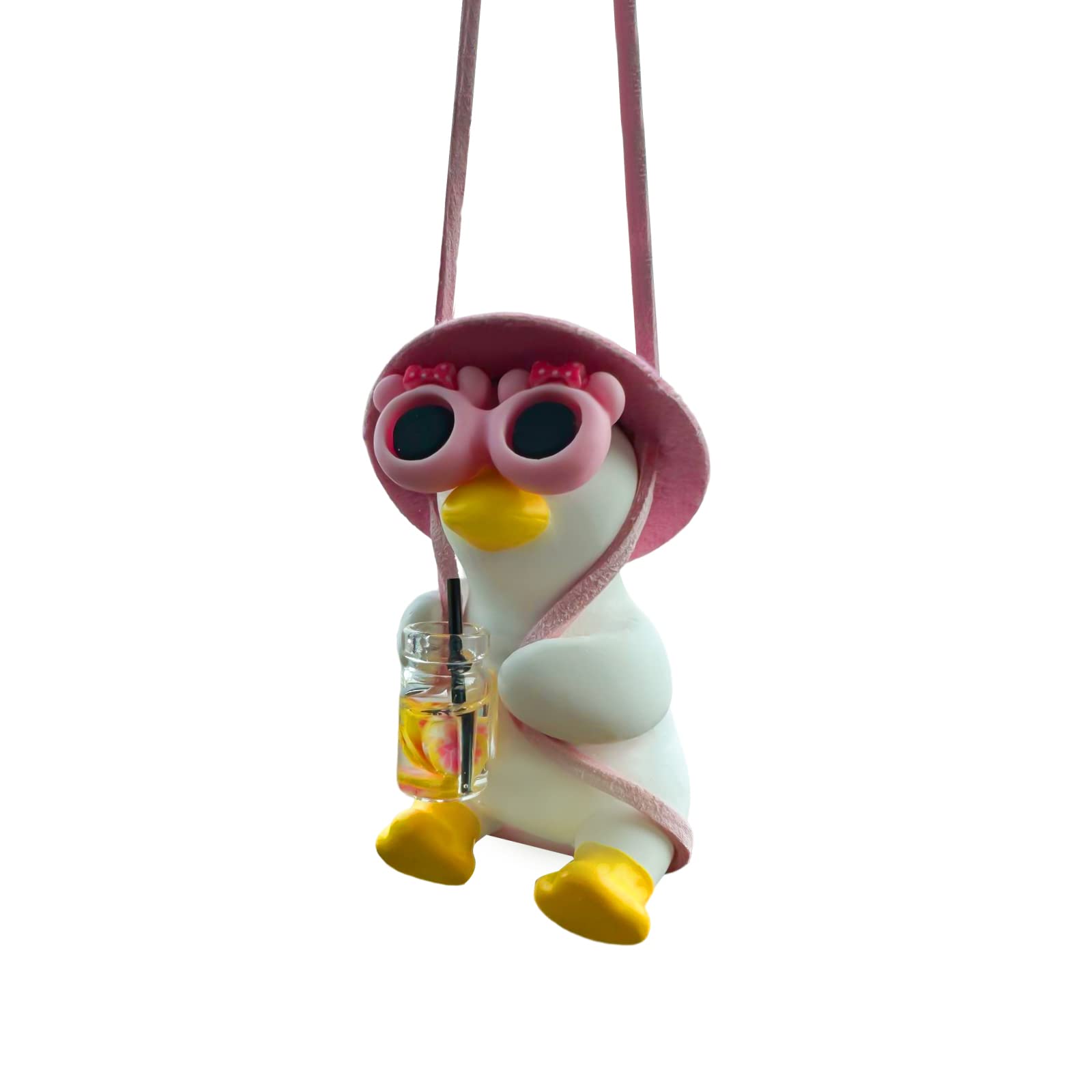 Swing Duck Car Hanging Ornament Cute Swing Duck Car Pendant Swinging Duck On Car Truck Decoration Rearview Mirror Accessories (Style B)