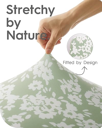 Graco Pack N Play Sheets Fitted, TotBasic Buttery Soft Portable Crib Sheets, Super Stretchy Jersey Cotton Pack and Play Sheet, Mini Crib Sheets Floral, 2 Pack Playard Sheets Cute Flower, Green & Pink