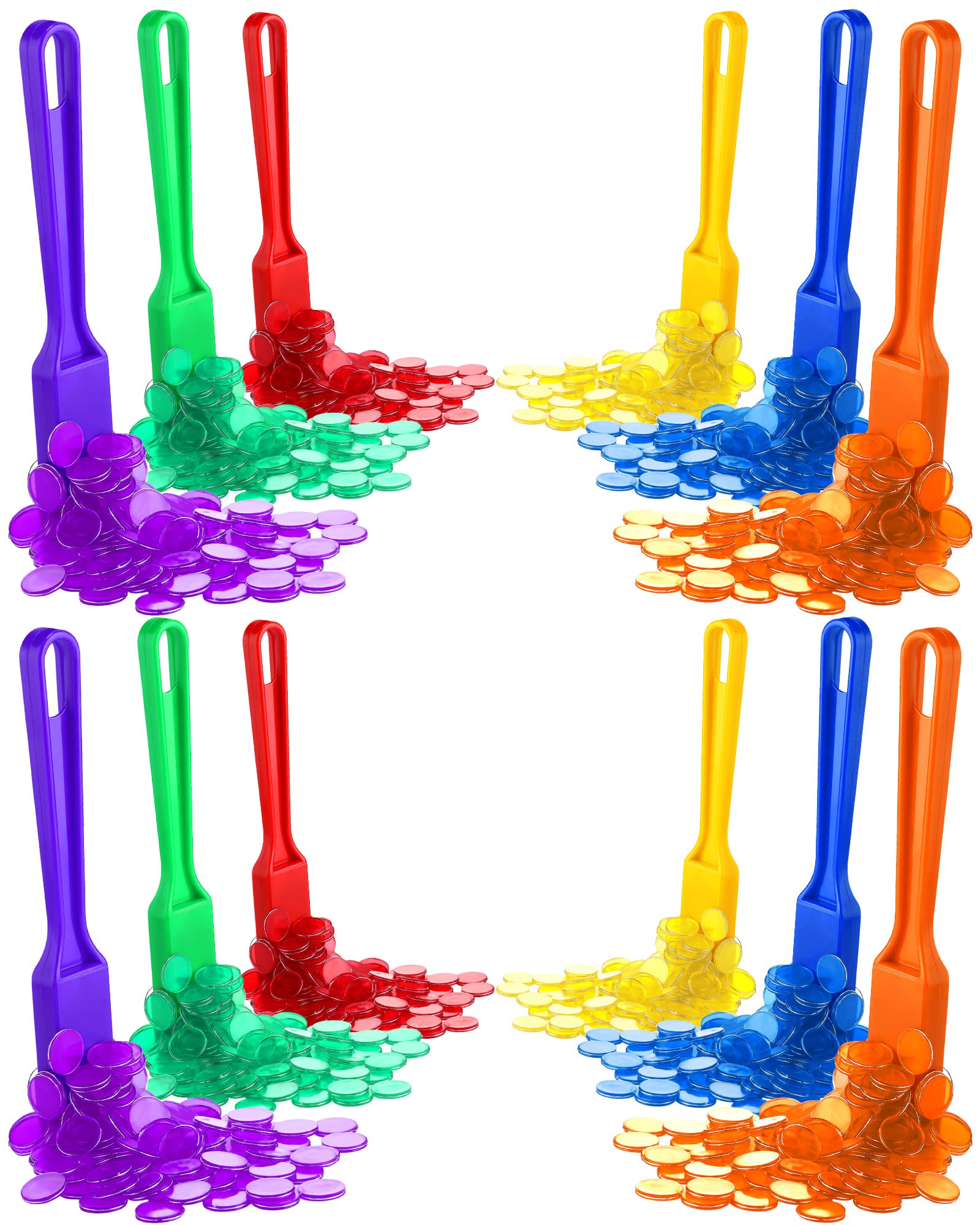 1212 Pcs Magnetic Bingo Wands with Bingo Chips Rainbow Magnetic Wands and Chip Set for Kids Learning, Science, Counting, Sorting, Home, Classroom, School, Game Educational Activities, 6 Colors