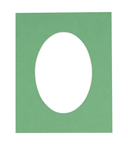 CountryArtHouse Turf Green Jade Acid Free 16x20 Oval Picture Frame Mat with White Core Bevel Cut for 14x16 Pictures - Fits 16x20 Frame - Pack of 1 Matboard