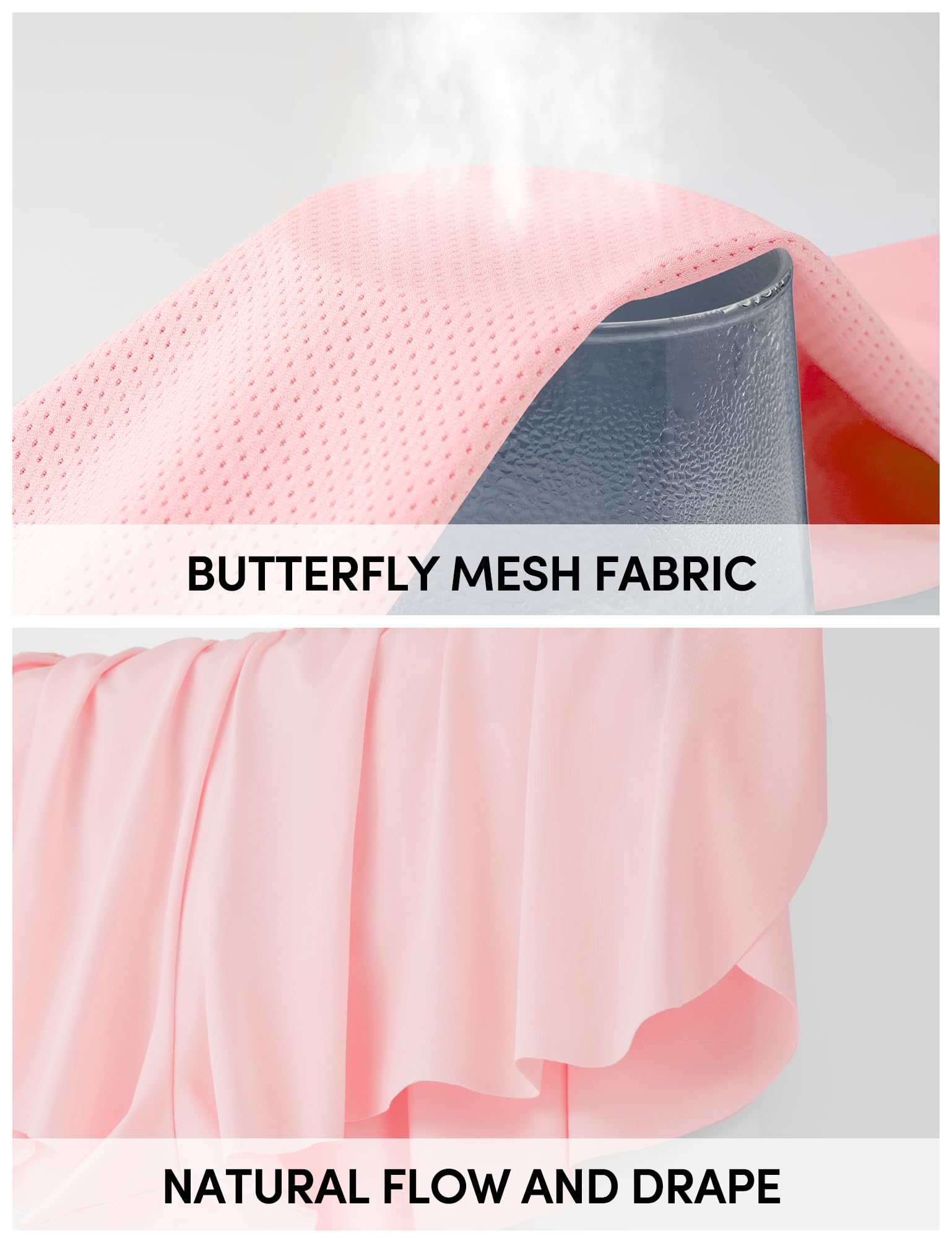 IUGA Athletic Shorts for Women High Waisted Workout Running Shorts Crossover Flowy Butterfly Preppy Clothes Skorts for Woman Light Pink