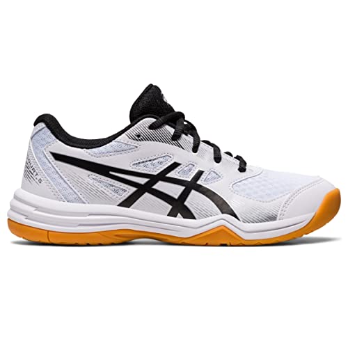 ASICS Kids Upcourt 5 GS Sneakers for Little, and Big Kid - Textile Upper with Lace-Up Closure, and Eye-Catching Design White/Black 6 Big Kid M